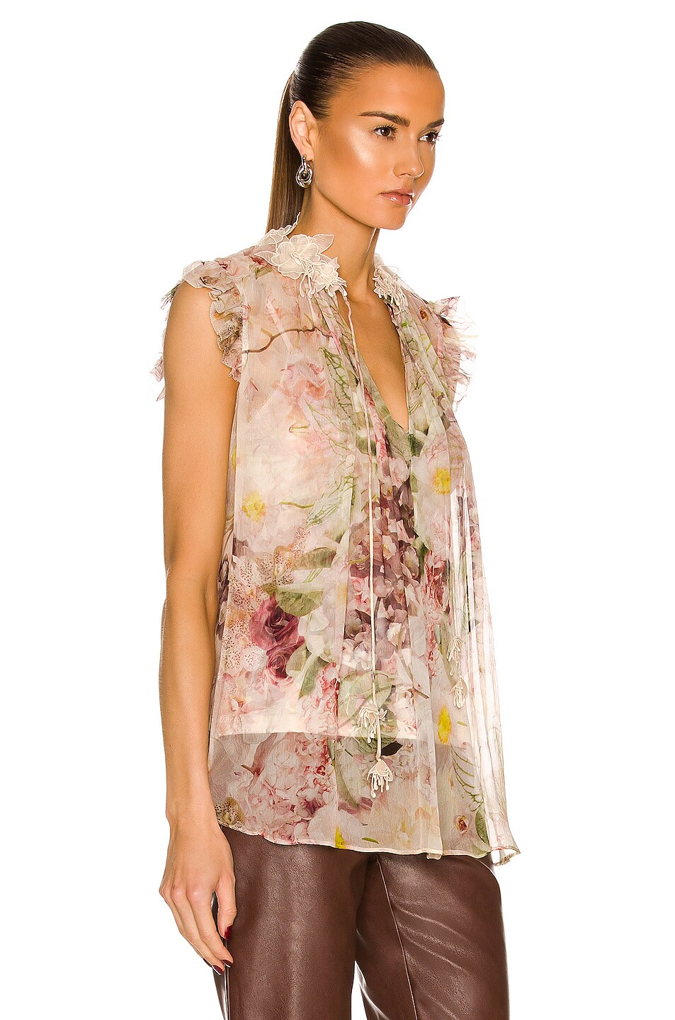 Zimmermann Dancer Flutter Tank Top in Alabaster Garden Floral | FWRD