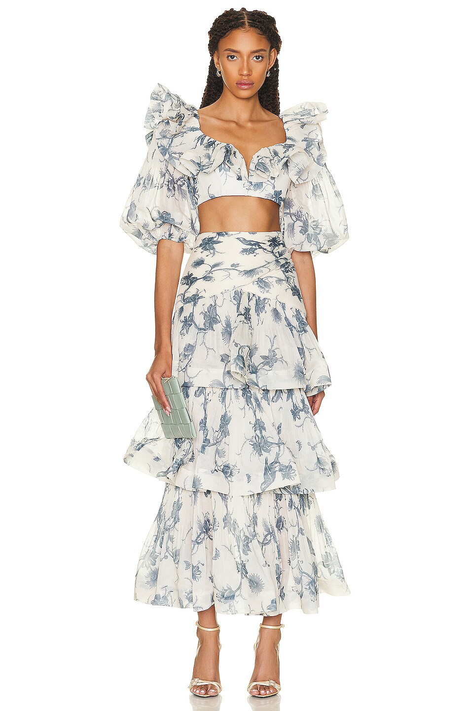 Zimmermann Cropped Bodice Top in Keira Navy | FWRD