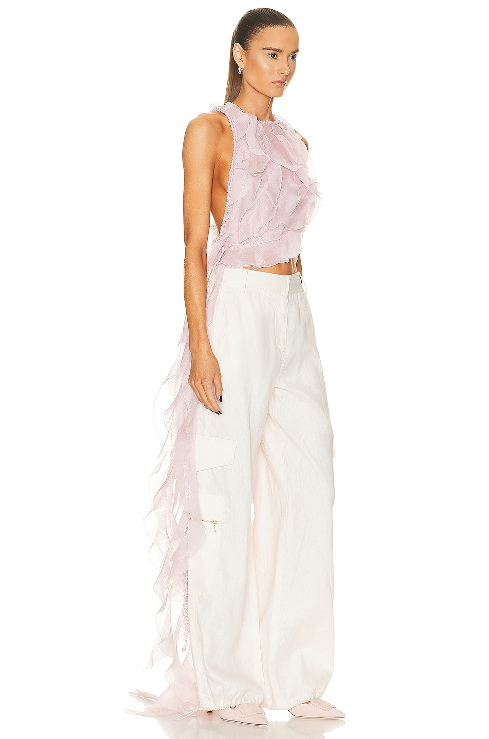 Zimmermann Coaster Ruffle Bodice Top in Lilac | FWRD
