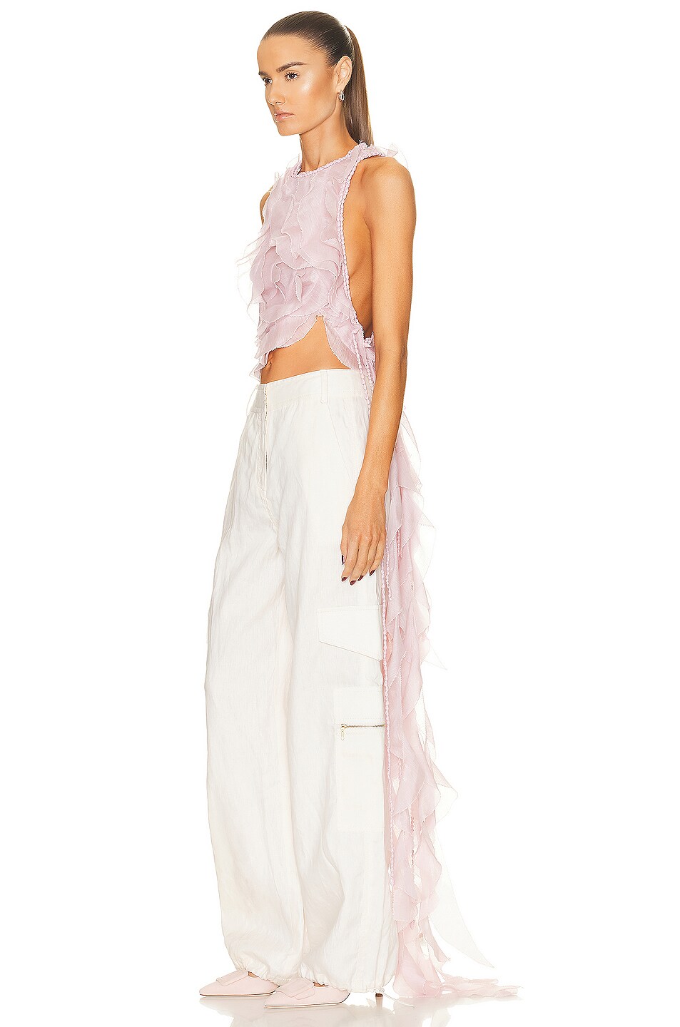 Zimmermann Coaster Ruffle Bodice Top in Lilac | FWRD