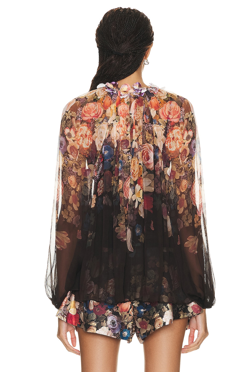 Zimmermann Luminosity Floral Blouse in Morisot Black Print | FWRD
