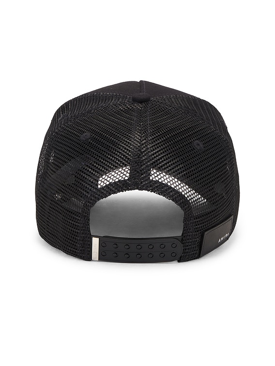 Amiri Bones Stacked Trucker Hat in Black | FWRD Amiri Bones Stacked Trucker Hat in Black | FWRD