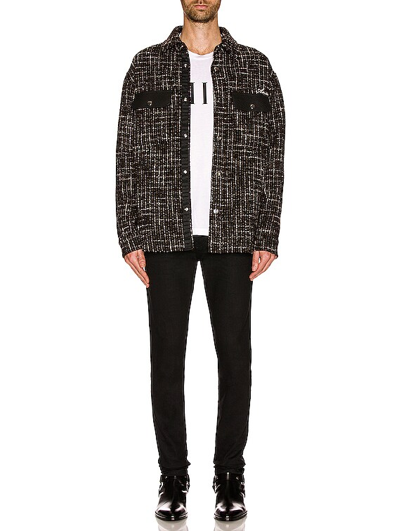 Amiri Boucle Padded Overshirt in Brown | FWRD Amiri Boucle Padded Overshirt in Brown | FWRD