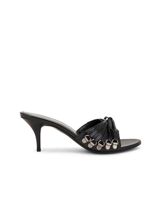 Balenciaga M70 Cagole Sandal Heel in Black & Silver | FWRD Balenciaga M70 Cagole Sandal Heel in Black & Silver | FWRD