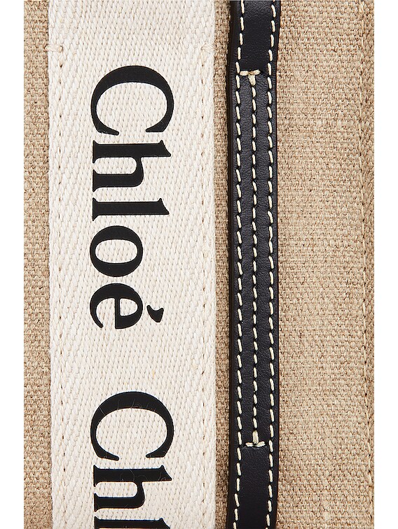 Chloe Mini Woody Tote Bag in White & Blue 1 | FWRD Chloe Mini Woody Tote Bag in White & Blue 1 | FWRD
