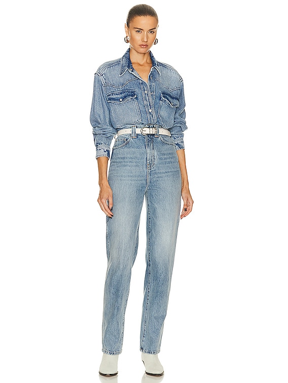 Isabel Marant Etoile Taniami Shirt in Light Blue | FWRD Isabel Marant Etoile Taniami Shirt in Light Blue | FWRD