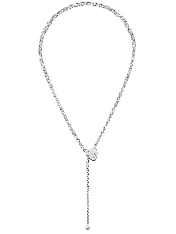 Gucci trademark heart silver necklace store