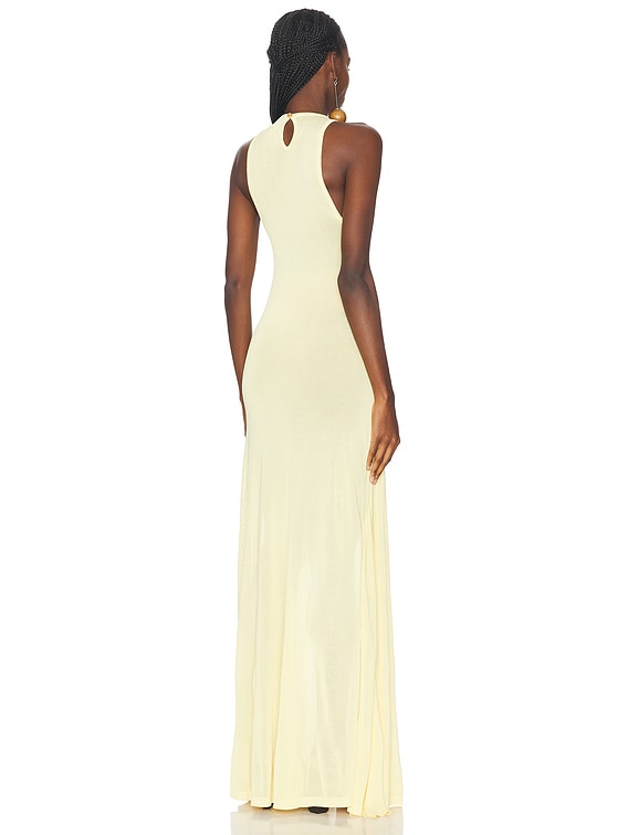 JACQUEMUS La Robe Maille Sculta in Light Yellow | FWRD JACQUEMUS La Robe Maille Sculta in Light Yellow | FWRD
