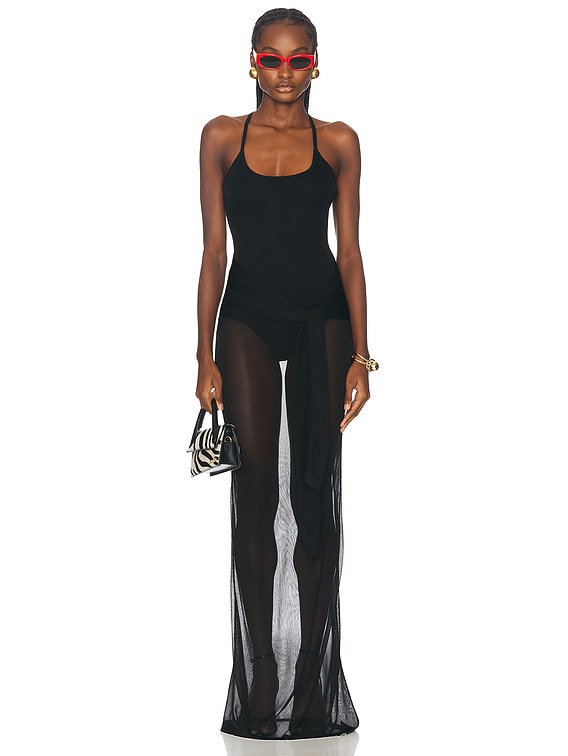 JACQUEMUS La Robe Maille Nodo in Black | FWRD JACQUEMUS La Robe Maille Nodo in Black | FWRD