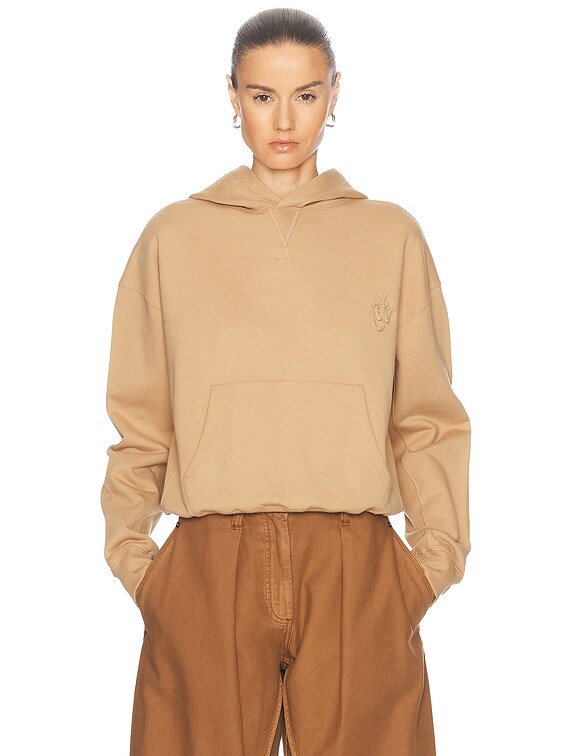 JW Anderson Anchor Logo Hoodie in Beige | FWRD JW Anderson Anchor Logo Hoodie in Beige | FWRD