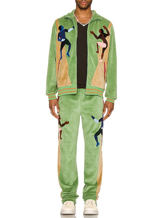 KidSuper Dancer Velour Track Jacket in Green | FWRD KidSuper Dancer Velour Track Jacket in Green | FWRD