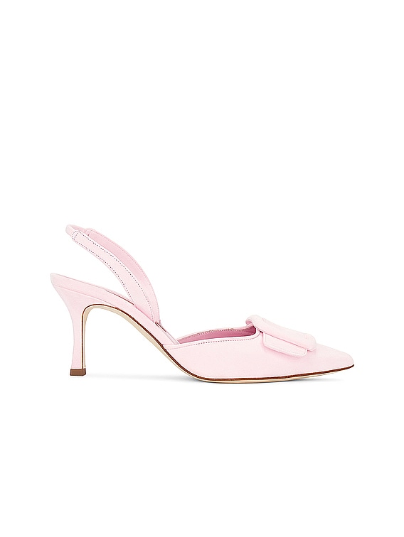 Manolo Blahnik Maysli 70 Suede Pump in Light Pink | FWRD Manolo Blahnik Maysli 70 Suede Pump in Light Pink | FWRD