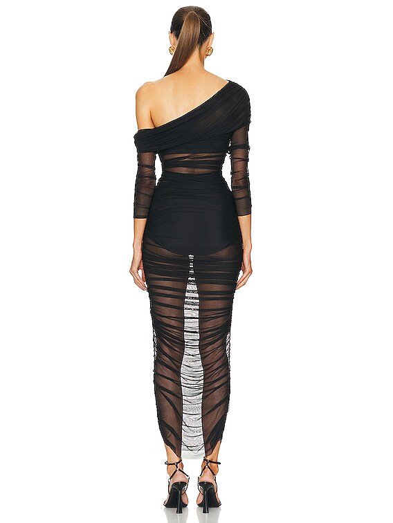 The Sei Long Sleeve Asymmetric Dress in Black | FWRD The Sei Long Sleeve Asymmetric Dress in Black | FWRD