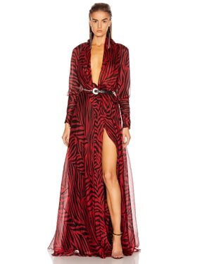 Redemption One Shoulder Python Jacquard Dress in Black | FWRD