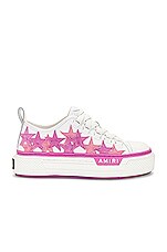 Amiri Stars Court Low Top Sneaker in White & Pink | FWRD Amiri Stars Court Low Top Sneaker in White & Pink | FWRD