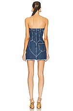 AREA Mussel Flower Strapless Mini Dress in Light Blue | FWRD