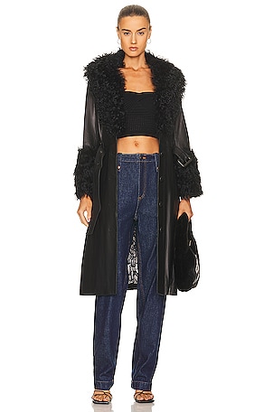 The Row Malika Coat in Black | FWRD The Row Malika Coat in Black | FWRD